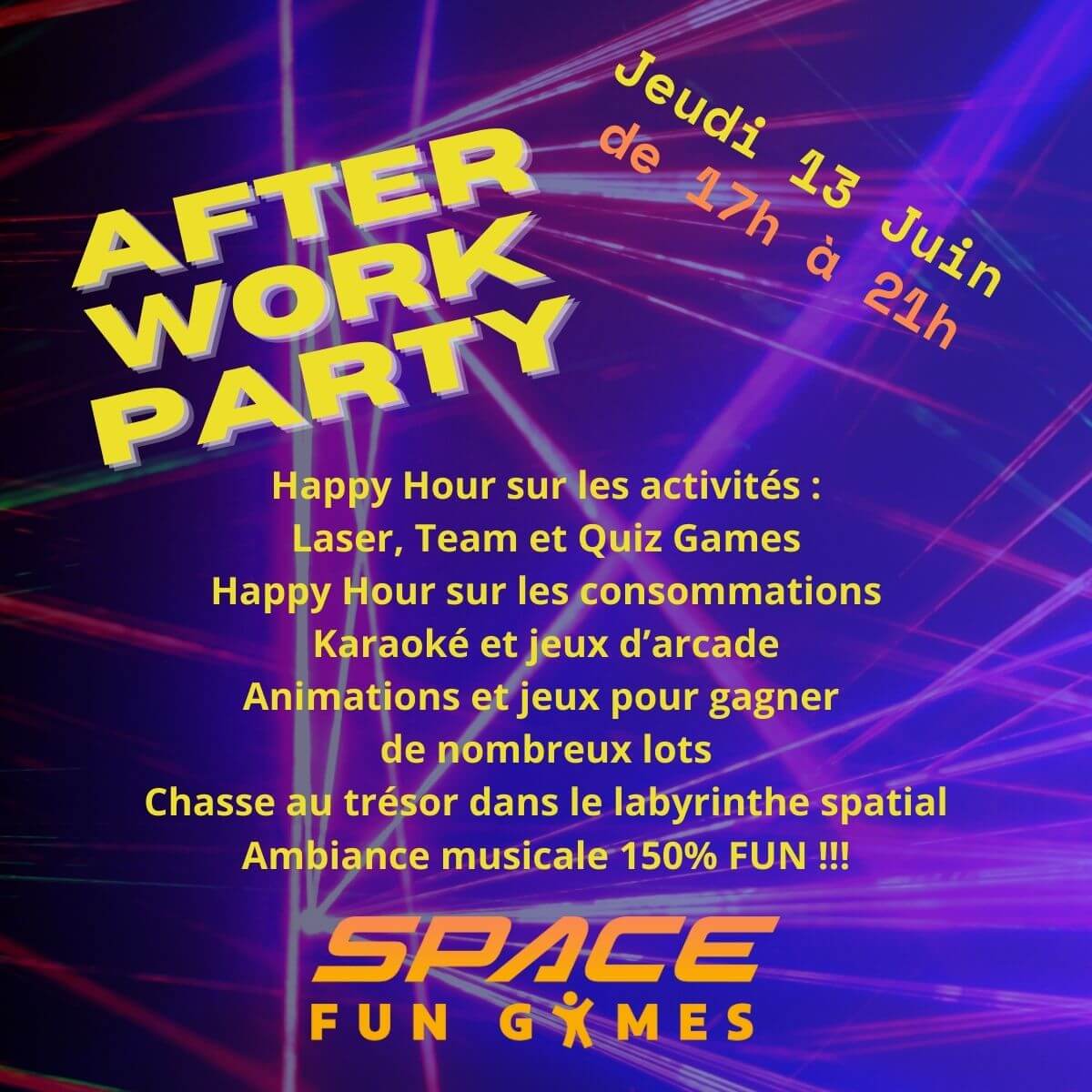 After Work Party: Thursday 13 June 2024 - Space Fun Game